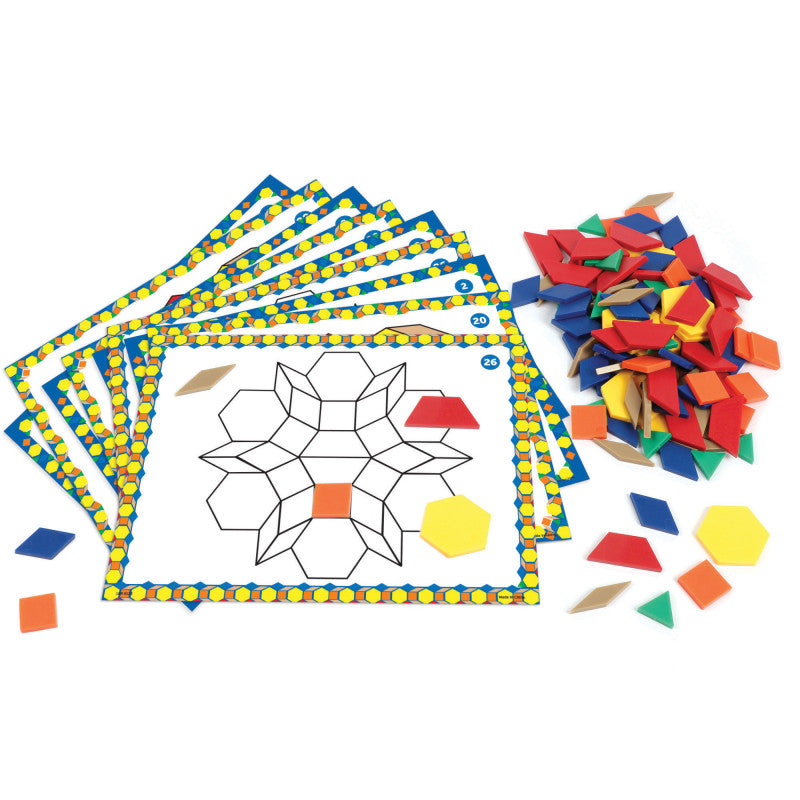 LEARNING RESOURCES - Pattern Block Design and Discover Set