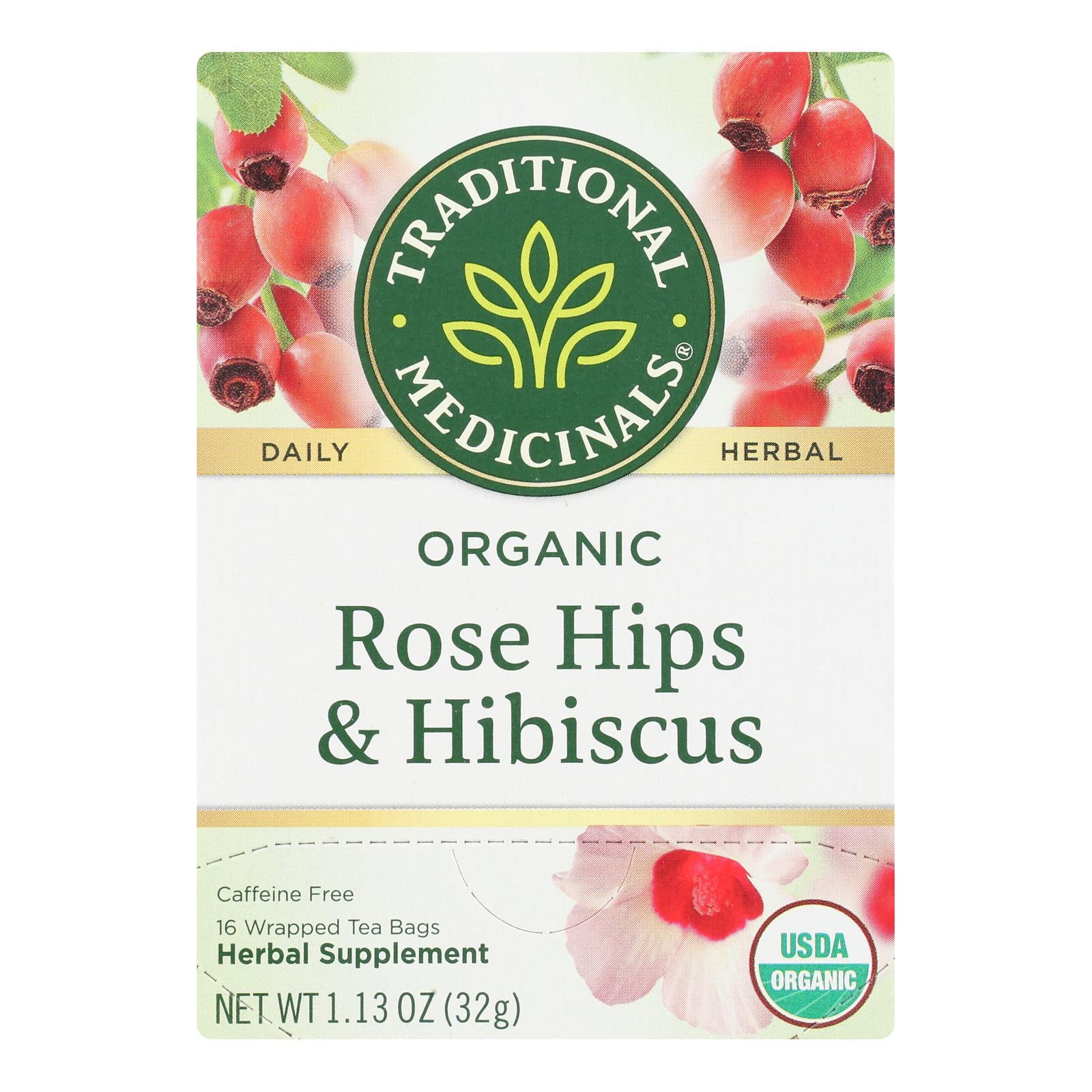 Traditional Medicinals Organic Herbal Tea - Rose Hips With Hibiscus