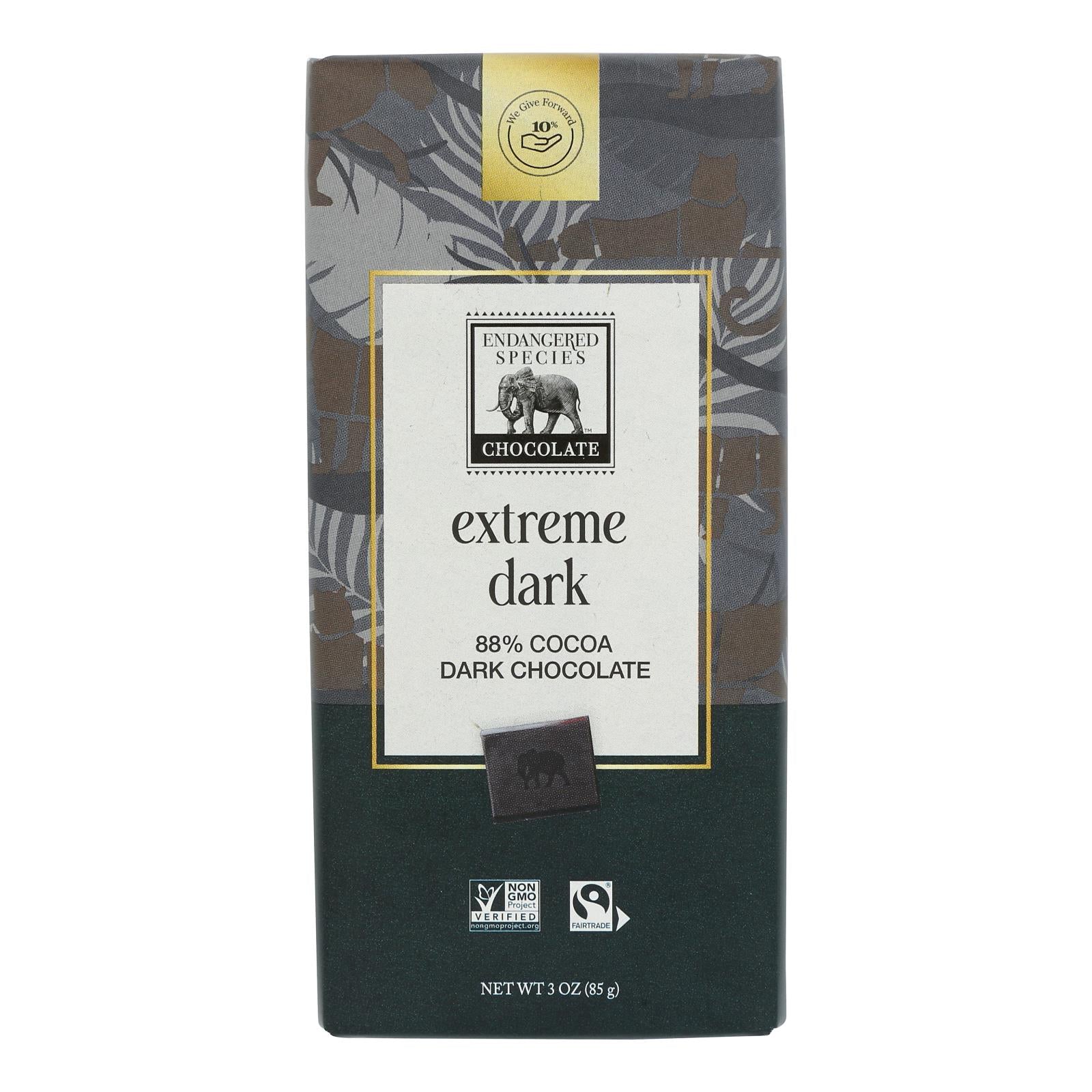 Endangered Species Natural Chocolate Bars - Dark Chocolate - 88 Percen