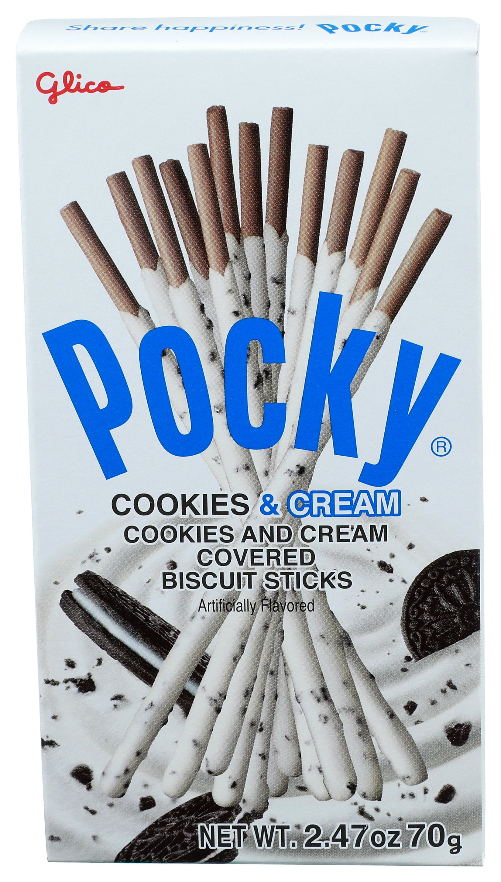 GLICO SNACK POCKY COOKS & CREAM - Case of 10