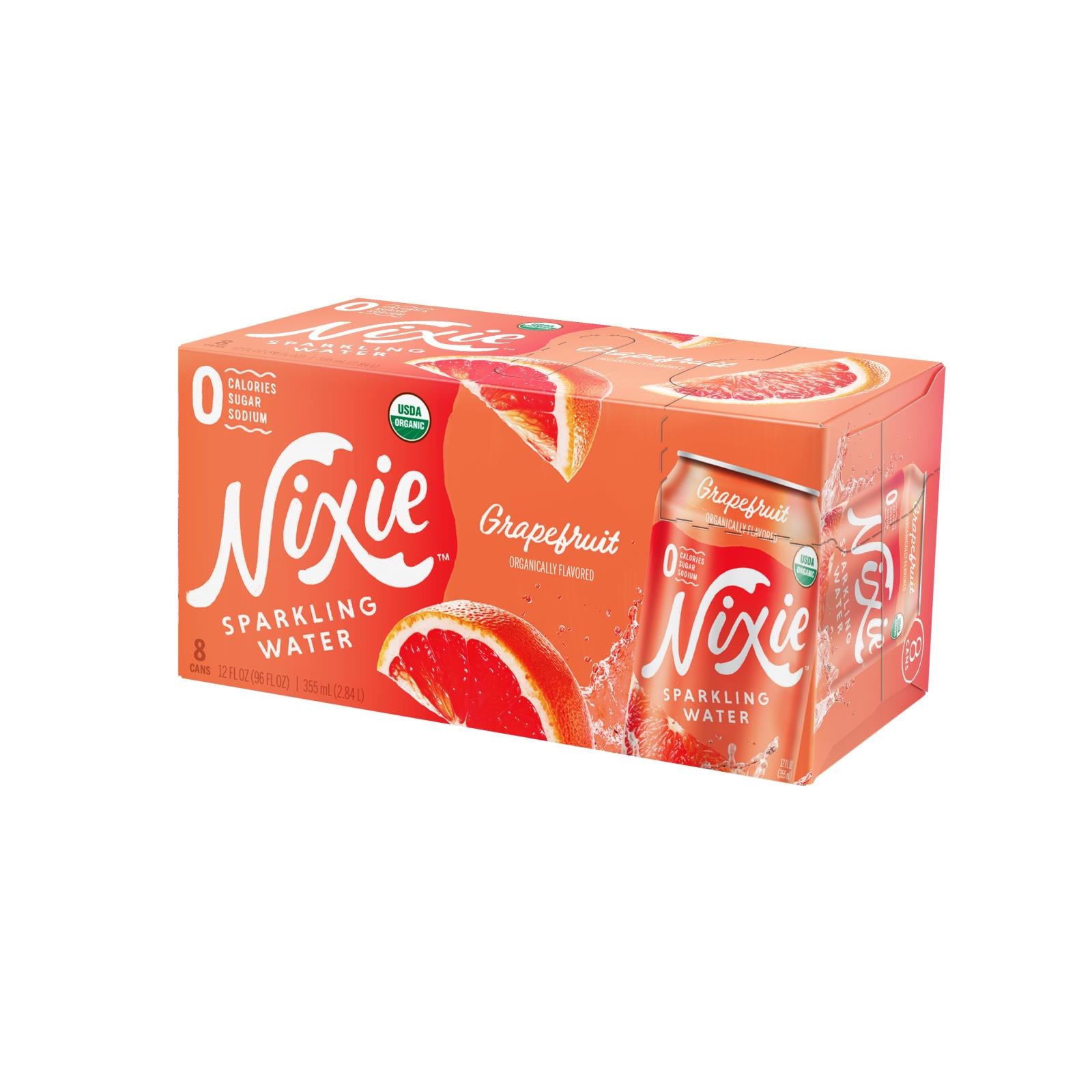 Nixie Sparkling Water - Sparkling Water Grapefruit - Case of 3 - 8/12