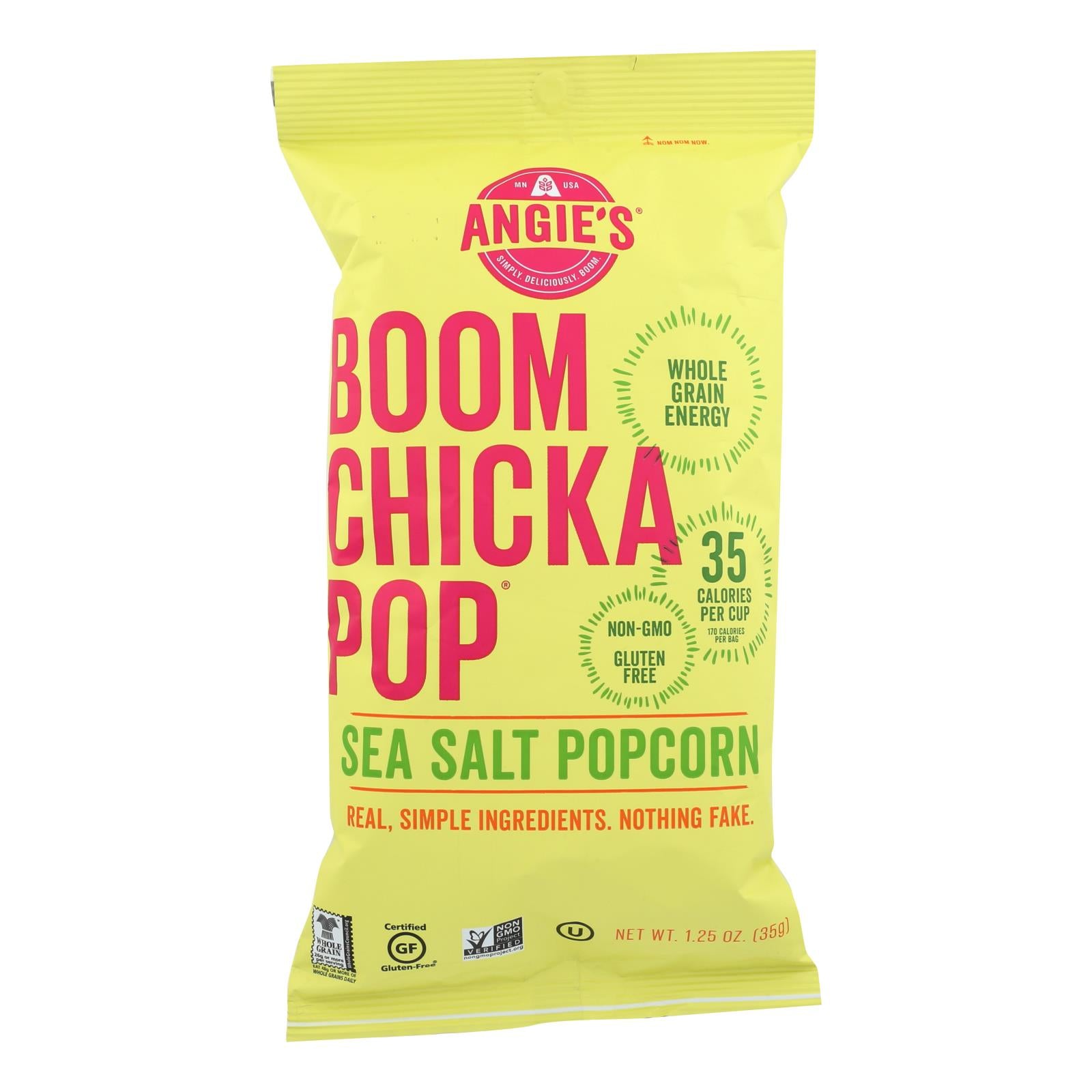 Angie's Kettle Corn Boom Chicka Pop Sea Salt Popcorn - Case of 12 - 1.