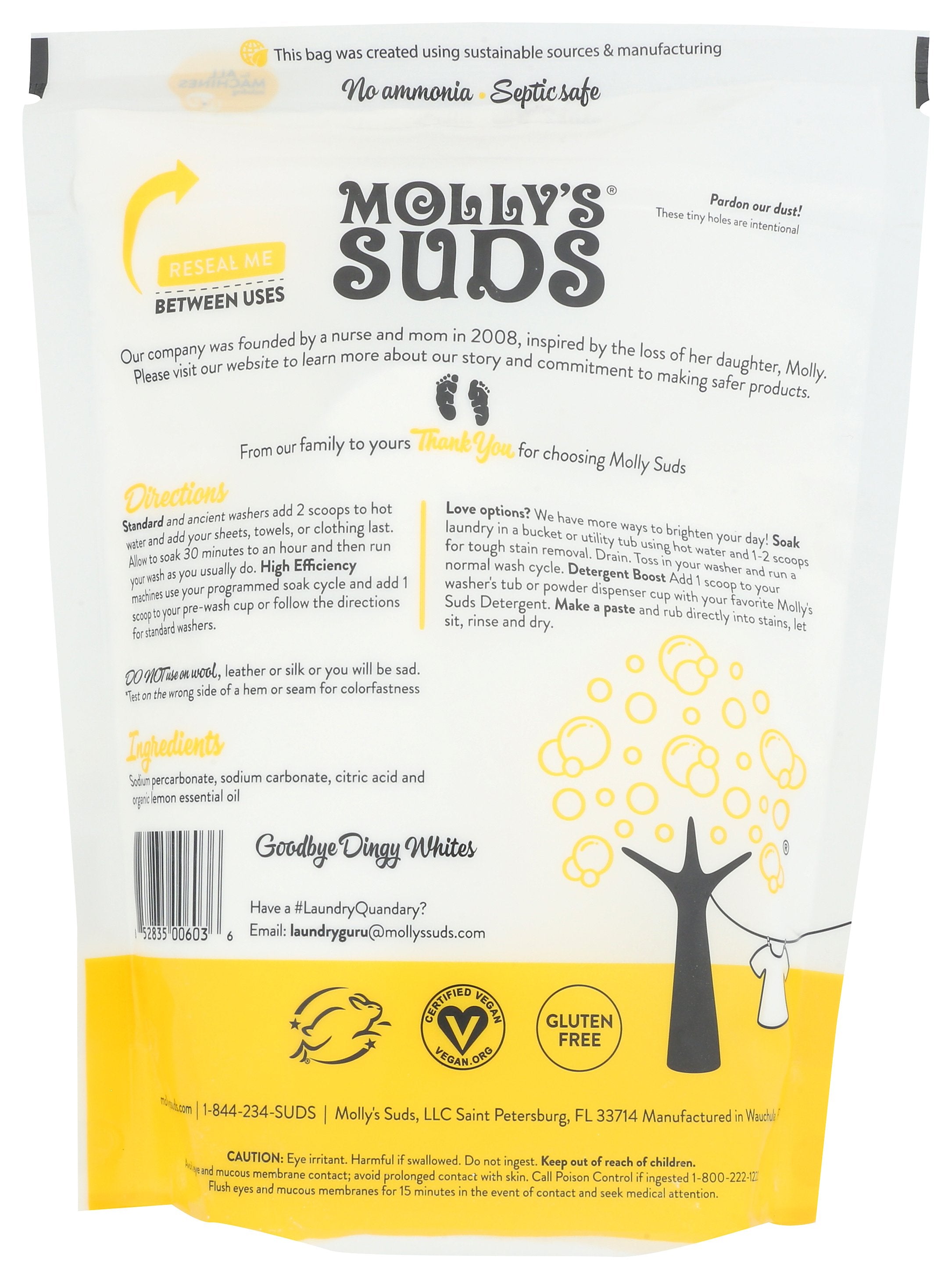 MOLLYS SUDS WHITENER OXYGEN - Case of 6