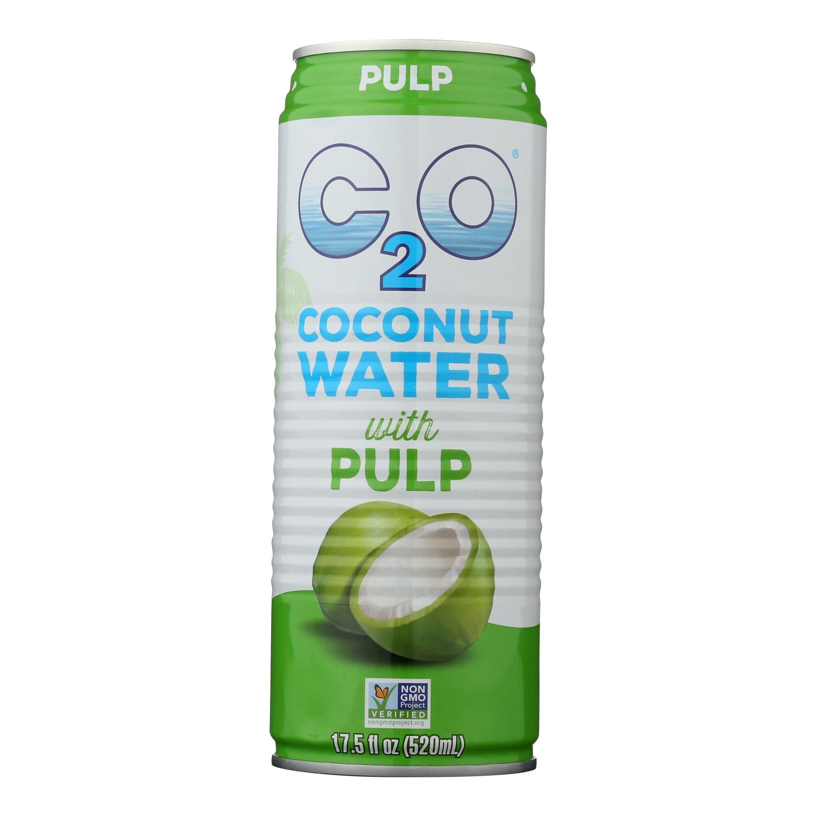C2o - Pure Coconut Water Pure Pulp Coconut Water - Case Of 12 - 17.5 F