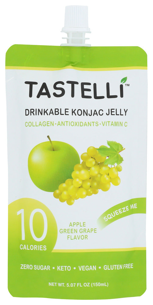 Tastelli Drinkable Konjac Jelly Apple Green Grape - Case of 10 - 5.07