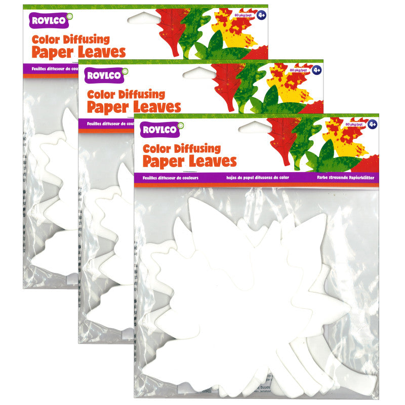 ROYLCO - Color Diffusing Paper Leaves, 80 Per Pack, 3 Packs