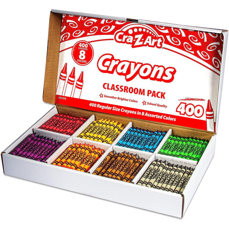 CRA-Z-ART - Crayon Class Pack, 8 Color, 400 Count Box