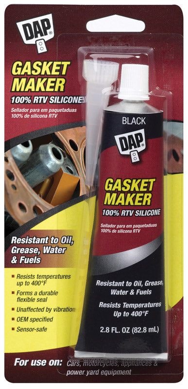 DAP - DAP Black Silicone Rubber Gasket Gasket Sealant 2.8 oz