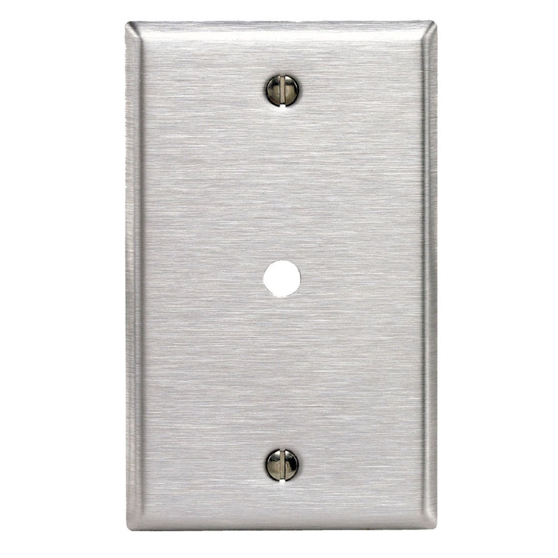 LEVITON - Leviton Silver 1 gang Stainless Steel Cable/Telco Wall Plate