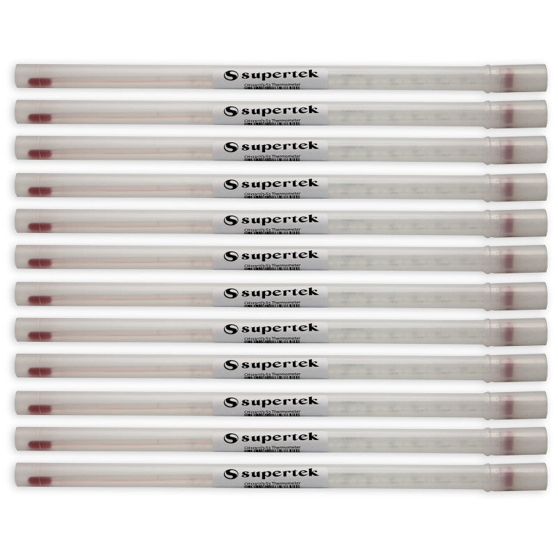 SUPERTEK - Lab Thermometer, Red Liquid, -20-110C/0-230F, Partial, Pack