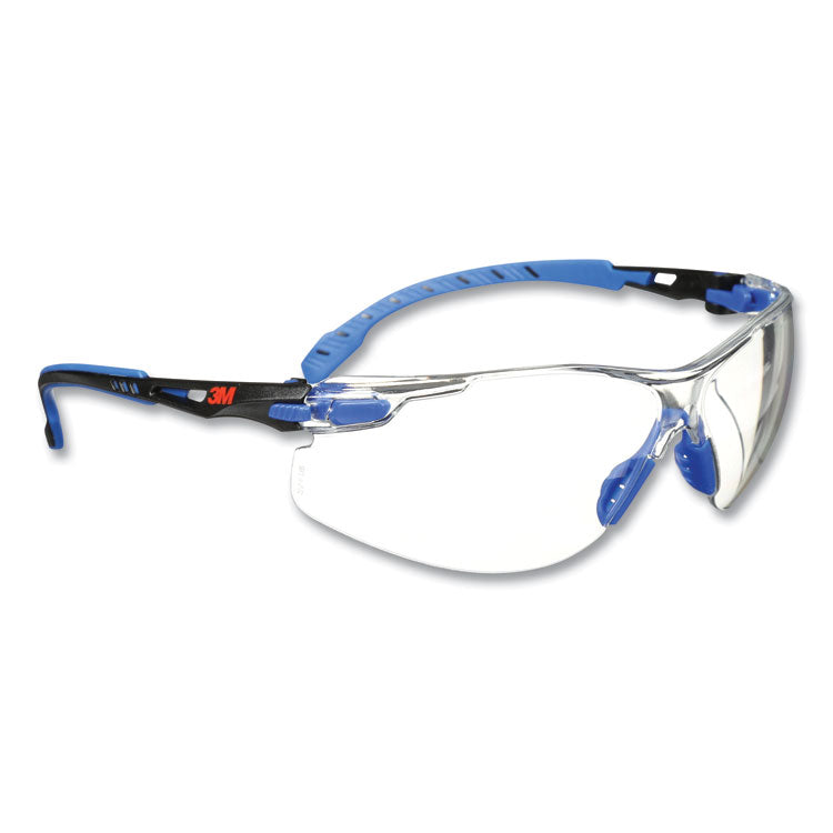 3M - Solus 1000 Series Safety Glasses, Blue Plastic Frame, Clear Polyc
