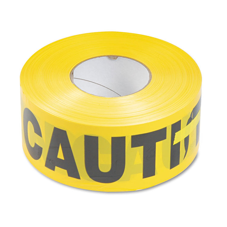 Tatco - Caution Barricade Safety Tape, 3" x 1,000 ft, Black/Yellow