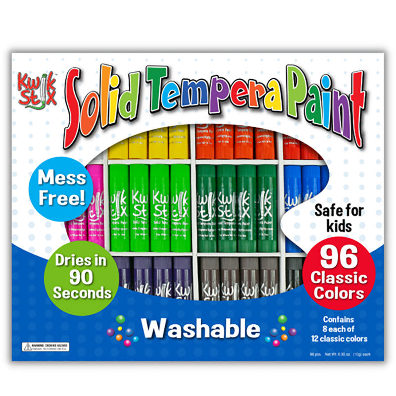 KWIK STIX - Solid Tempera Paint Stick, Classic Colors, Class Pack of 9