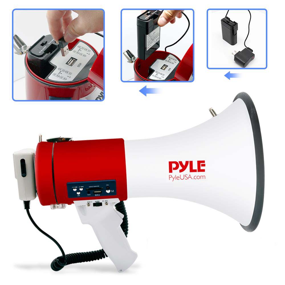 Pyle Pro Megaphone with Siren TALK USB SD Card
