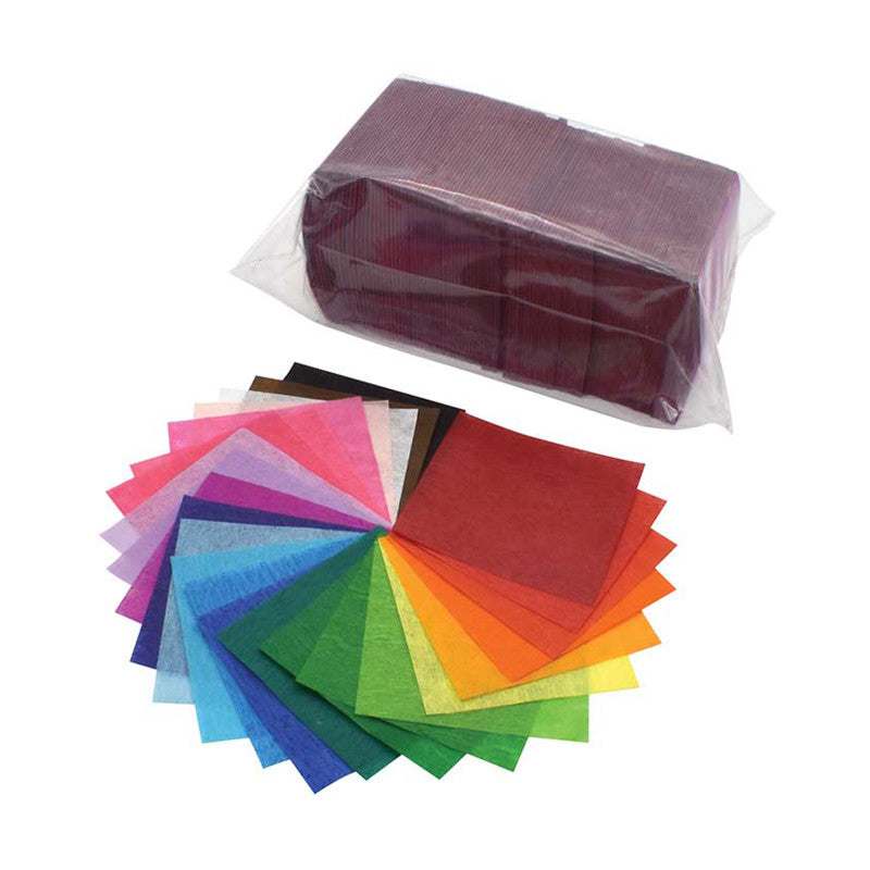 SPECTRA - Deluxe Bleeding Art Tissue Squares, 25 Assorted Colors, 1-1/