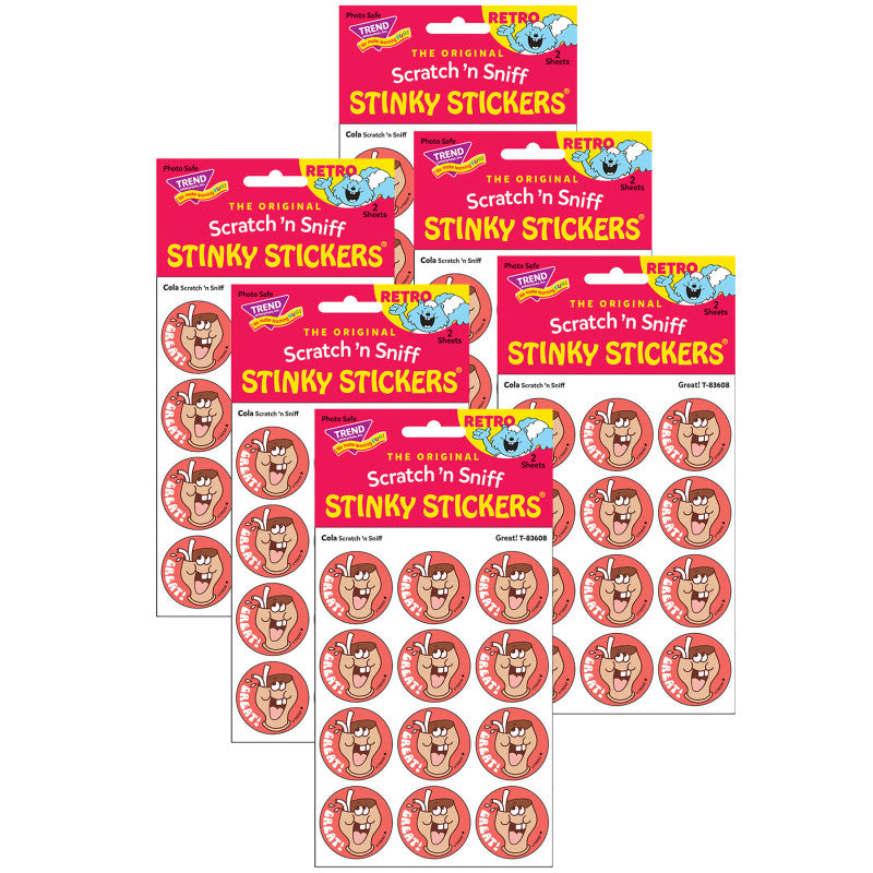 TREND - Great!/Cola Scented Stickers, 24 Per Pack, 6 Packs