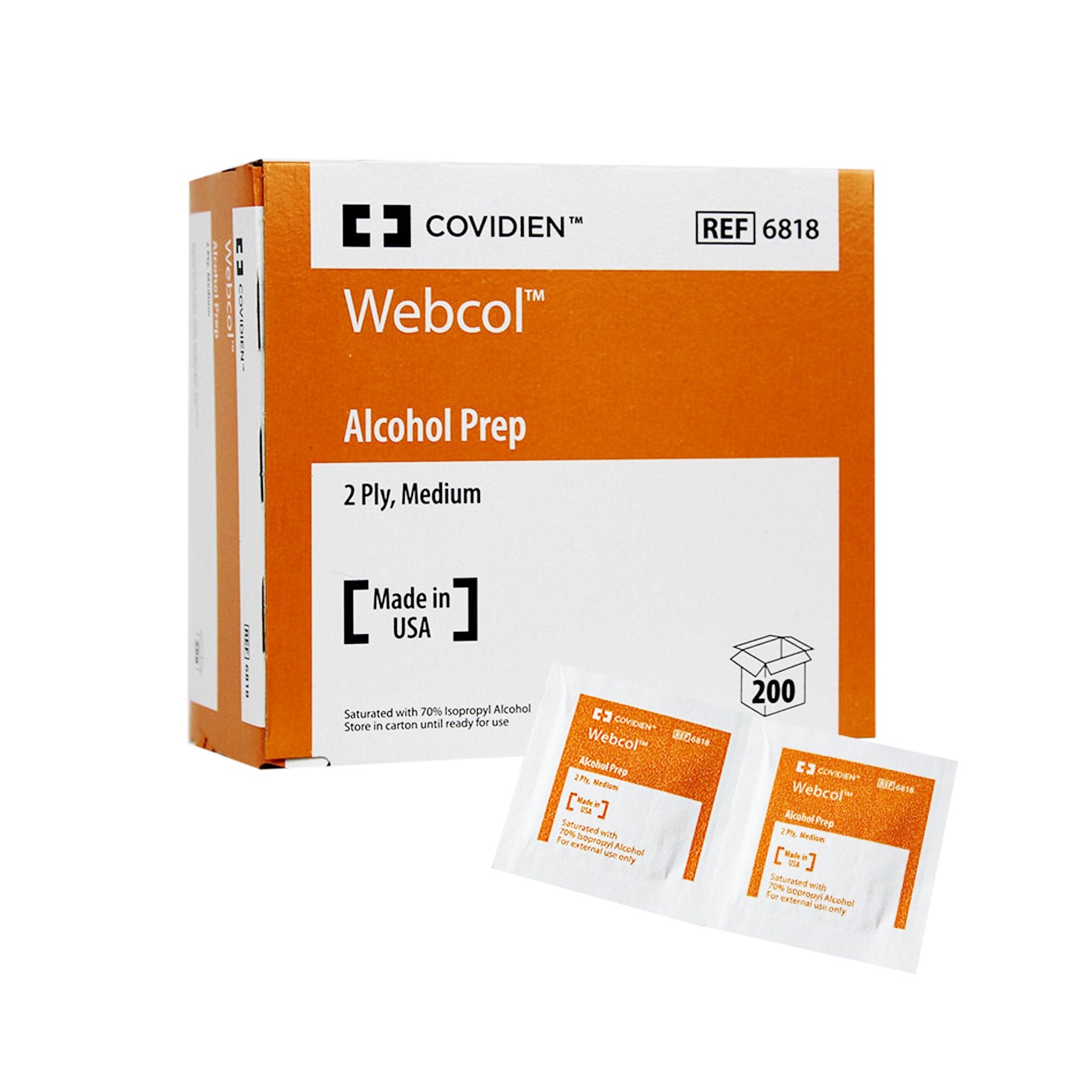 Cardinal - Alcohol Prep Pad Webcol™ 70% Strength Isopropyl Alcohol Ind